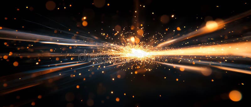 Bright Fire Sparks Flying Dynamically Against a Black Background ...