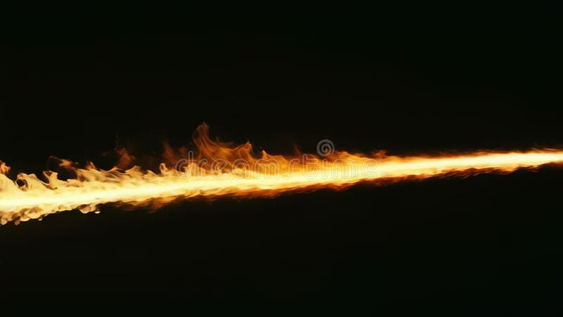 Waving Fire Trail Burning on Black Background Stock Footage - Video of ...