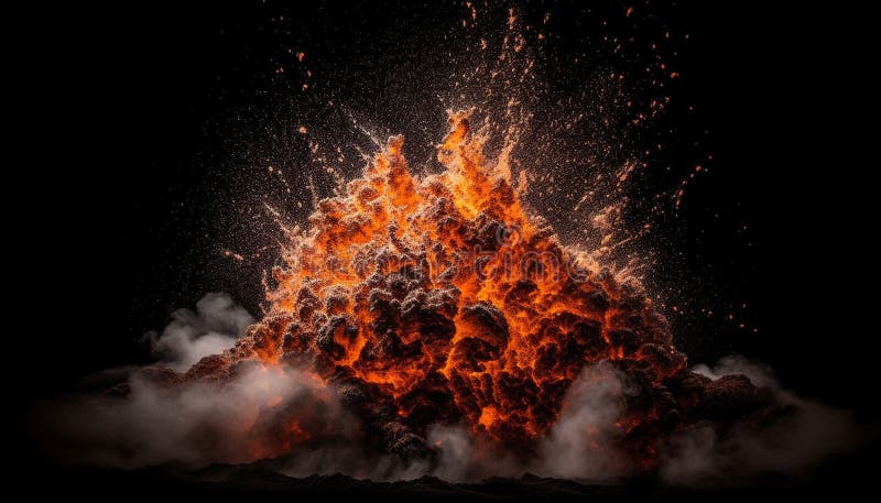 Bright Fireball Igniting Nature Furious Inferno, Destroying Environment ...