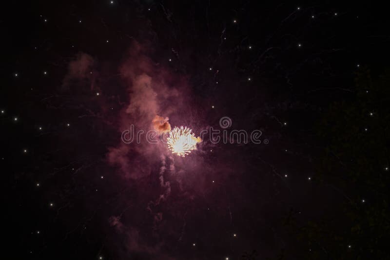 Bright Firework Beginning To Explode, Stock Image - Image of firework ...