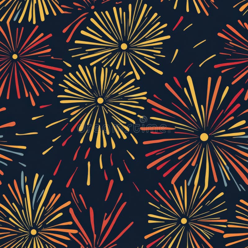 A Bright Firework Explosion Pattern with Gold, Red, and Blue Bursts ...