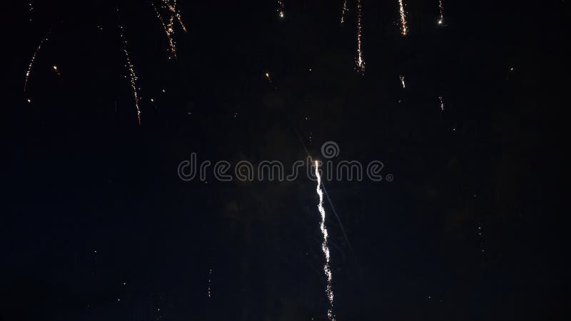Fireworks Exploding Over the Ocean at Night Stock Photo - Image of ...