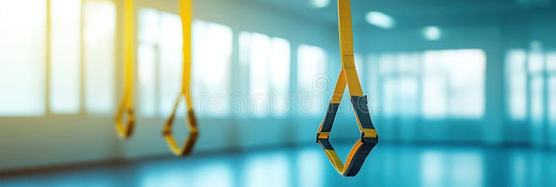 Bright Fitness Studio Featuring Minimal Straps Suspended from the ...