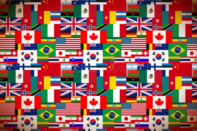 Bright Flags of Sovereign States Wide Background Stock Illustration ...