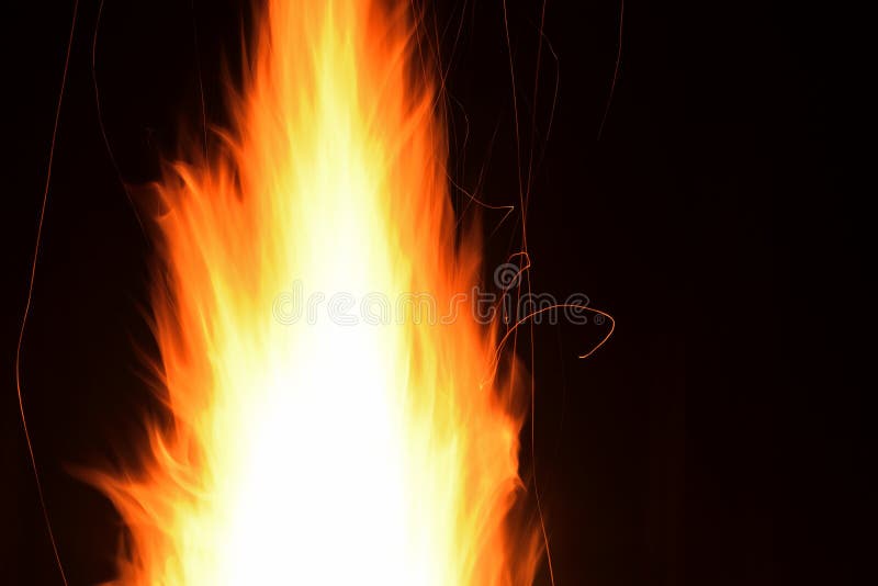 Bright Flame Fire and Sparkle at Night, Stock Photo - Image of sparks ...