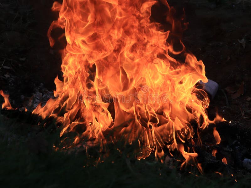 Bright Flame of Wildfire Fire Stock Image - Image of black, environment ...
