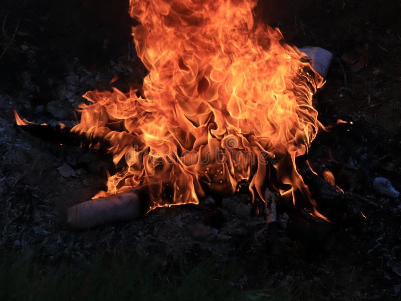 Bright Flame of Wildfire Fire Stock Image - Image of ignite ...