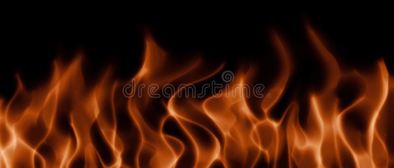 Bright Flames of Fire on a Black Background, Realistic Abstract Flames ...