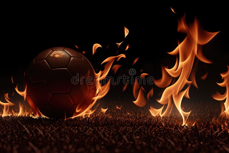 Bright Flamy Symbol on the Black Background, Generative Ai Stock ...