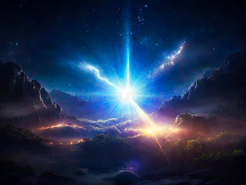 Bright Flare of Light. Magical Flash in the Darkness Stock Illustration ...