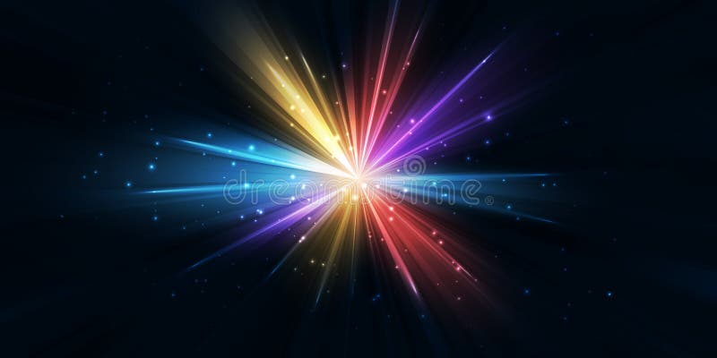 Bright Flash Effect with Rays and Glare. Light Light Blur Effect Stock ...