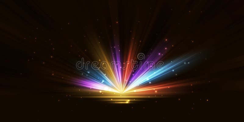 Bright Flash Effect with Rays and Glare. Light Light Blur Effect Stock ...