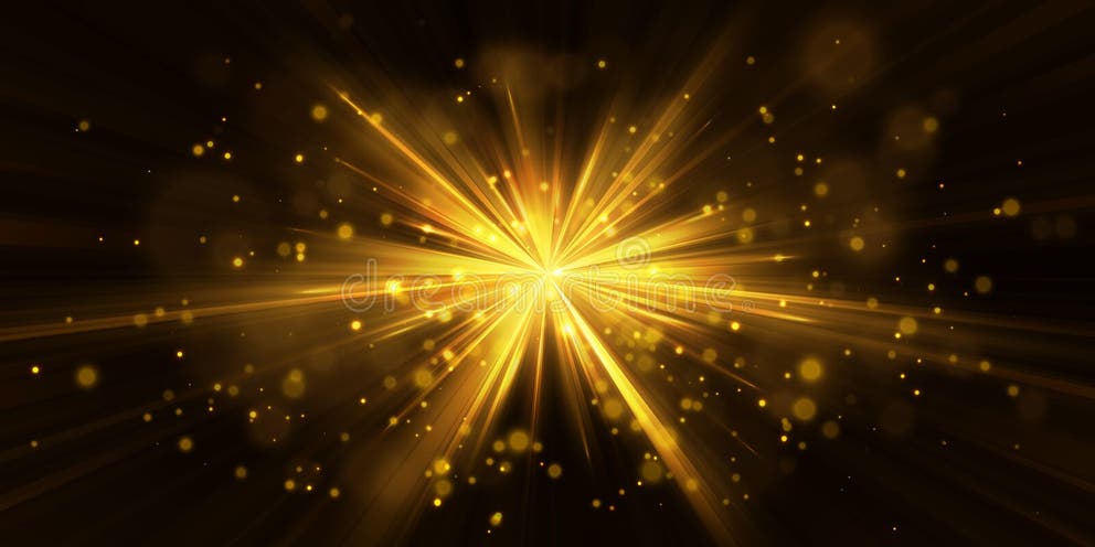 Bright Flash Effect with Rays and Glare. Light Light Blur Effect Stock ...