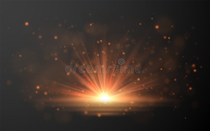 Bright Flash Effect with Rays and Glare. Light Light Blur Effect Stock ...