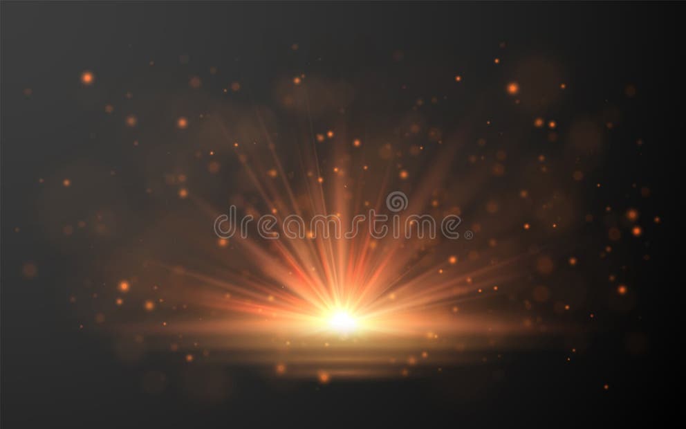 Bright Flash Effect with Rays and Glare. Light Light Blur Effect Stock ...