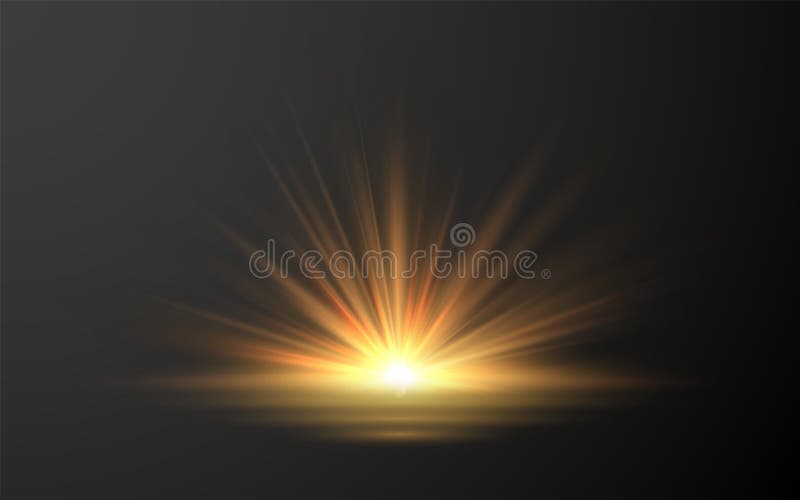 Bright Flash Effect with Rays and Glare. Light Light Blur Effect Stock ...