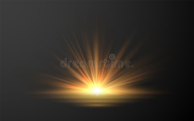 Bright Flash Effect with Rays and Glare. Light Light Blur Effect Stock ...