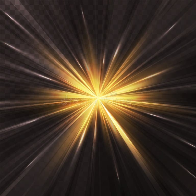 Bright Flash Effect with Rays and Glare. Light Light Blur Effect Stock ...