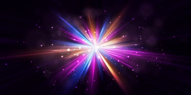 Bright Flash Effect with Rays and Glare. Light Light Blur Effect Stock ...