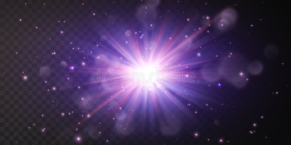 Bright Flash Effect with Rays and Glare. Light Light Blur Effect Stock ...