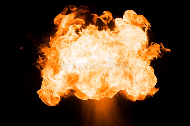 Bright Flash of Fire, Against the Black Sky Stock Photo - Image of ...