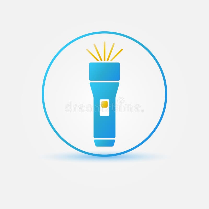 Bright Flashlight Vector Icon Stock Vector - Illustration of night ...