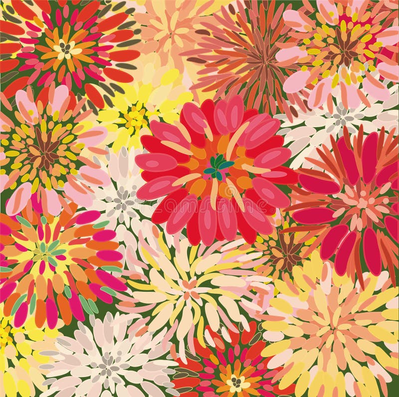 Bright floral design stock vector. Illustration of colorful - 1824364