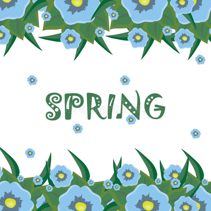 Bright Floral Background with the Word Spring Stock Vector ...