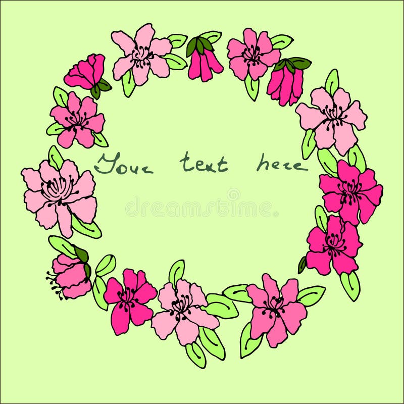 Bright Floral Frame, Hand Drawn Floral Frame Clip Art Stock Vector ...