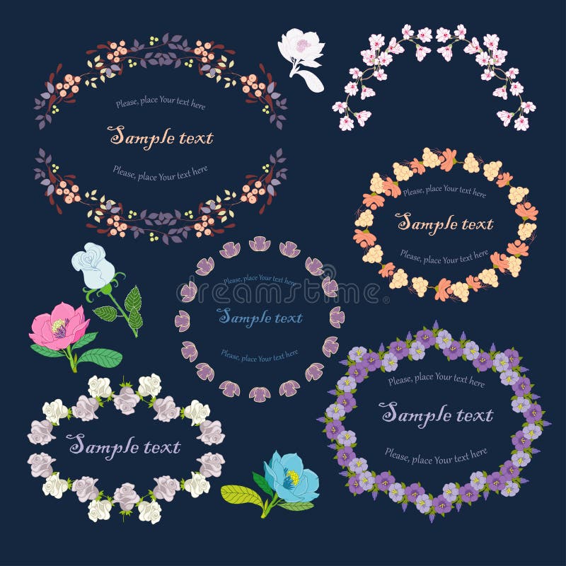 Floral frames set stock vector. Illustration of greeting - 43145534