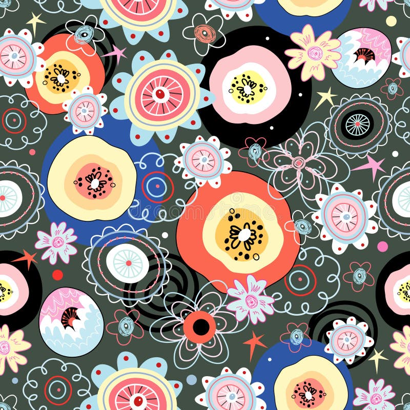 Floral Vintage Seamless Pattern Stock Vector - Illustration of floral ...