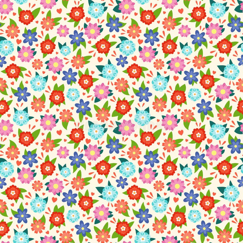 Bright floral pattern stock vector. Illustration of season - 240384038