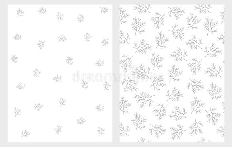 Bright Floral Repeatable Vector Pattern. Delicate Gray Twigs on White ... Bright Floral Repeatable Vector Pattern. Delicate Gray Twigs on White ...