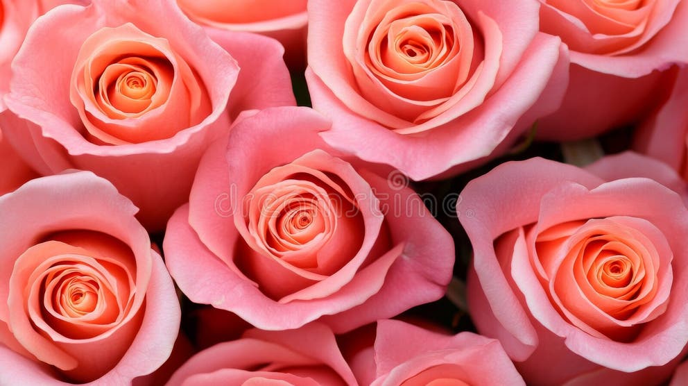 Bright Floral Setting with a Mixture of Soft Pink Roses for Art and ...