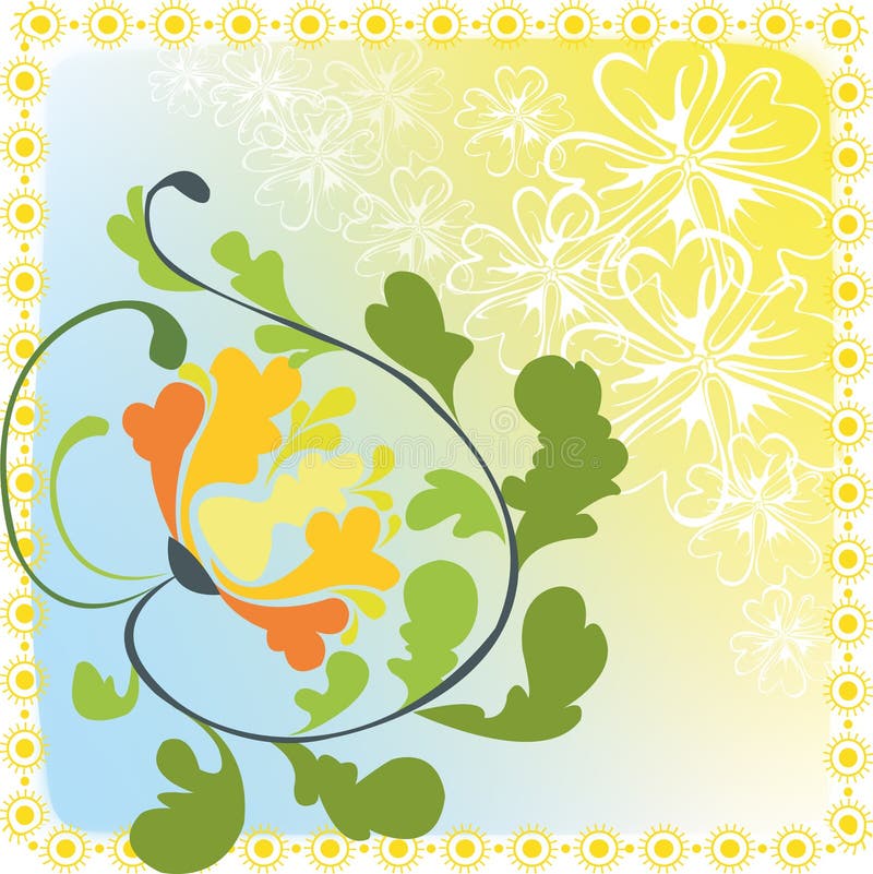 Bright flower stock vector. Illustration of vignette - 23950728