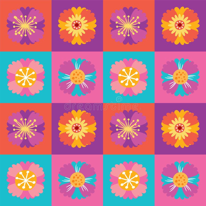 Bright flowers stock vector. Illustration of seamless - 323404178