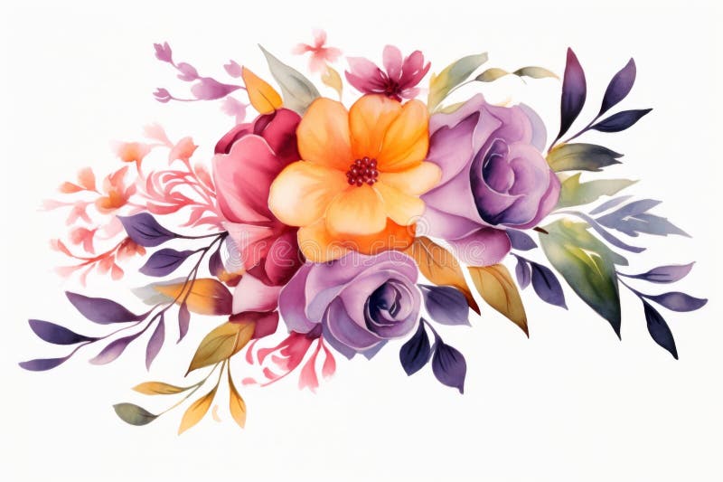 Bright Flowers on White Background Stock Photo - Image of abstract ...