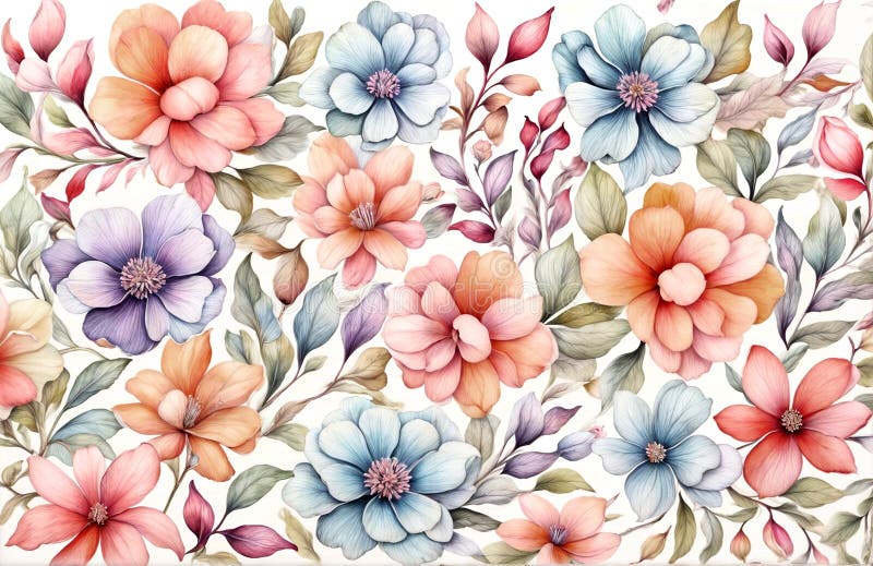 Drawing of flowers stock illustration. Illustration of blossom - 316237299