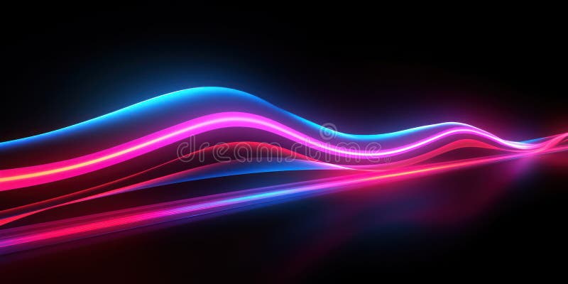 Bright, Flowing Neon Waves Create a Lively and Futuristic Pattern. AI ...
