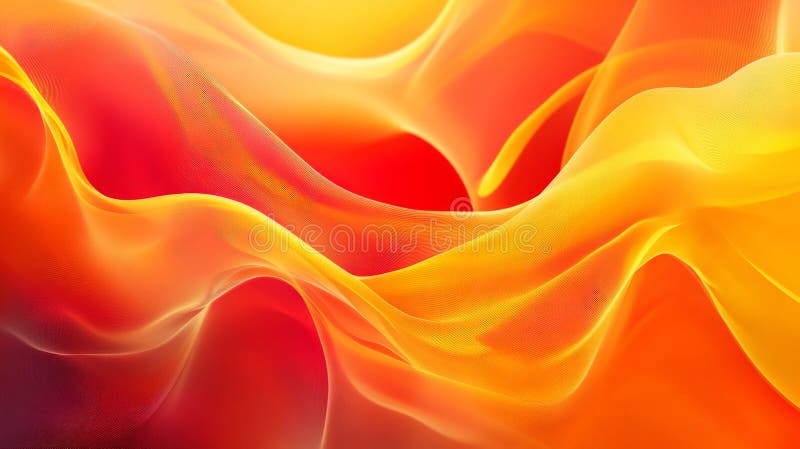 Bright Fluid Shapes in Shades of Yellow and Red Flow Smoothly Around ...