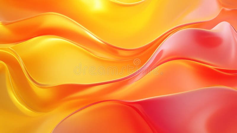 Bright Fluid Shapes in Shades of Yellow and Red Flow Smoothly Around ...