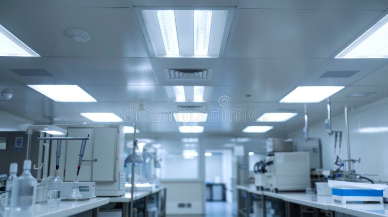 A Bright Fluorescent Ceiling Light Shines Down Onto the Sterile ...