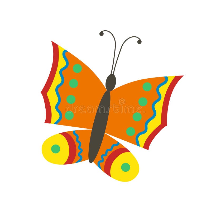 A Bright Flying Butterfly Icon. Flat Illustration of a Vector Icon of a ...