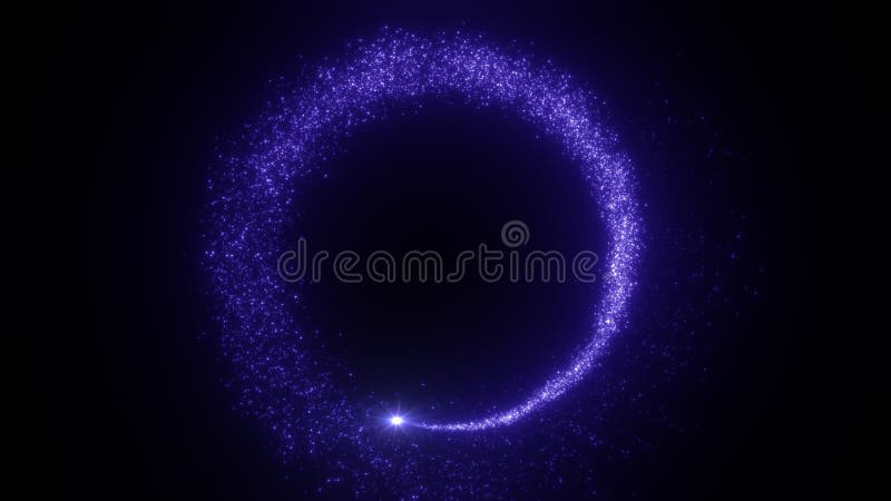 Bright Flying Sparks of Particles, Spinning in a Circle, Follow the ...