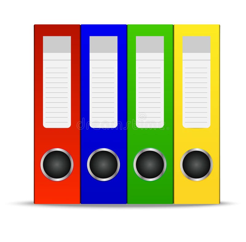 Bright Folders with Different Color Combinations Stock Illustration ...