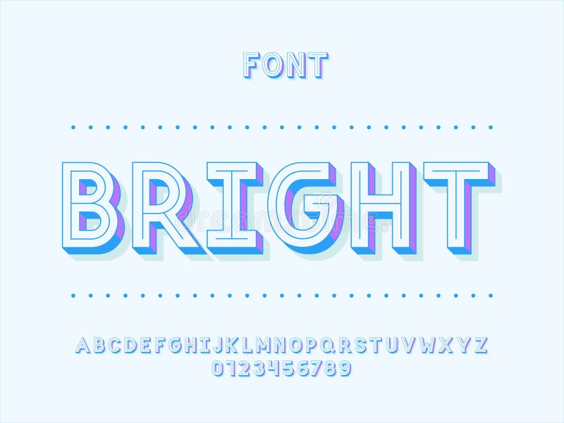 Bright Font. Vector Alphabet Stock Vector - Illustration of typography ...