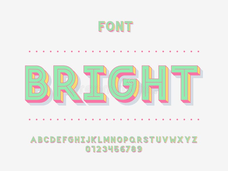 Bright Font. Vector Alphabet Stock Vector - Illustration of typeset ...
