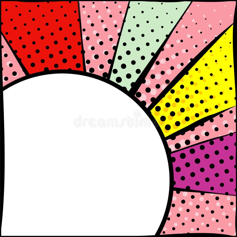 Bright Frame with Circle in Pop Art Style Stock Vector - Illustration ...
