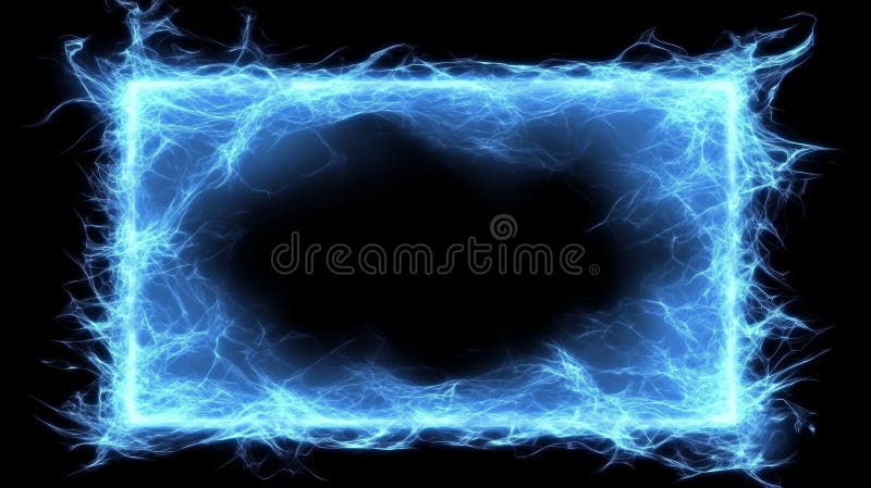 A Bright Frame with an Electric Power Border, Showing a Burning Flame ...