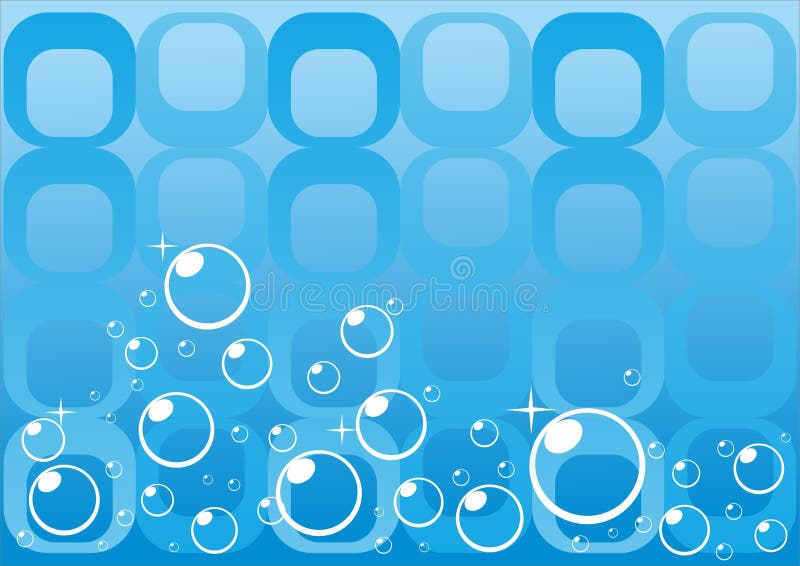 Bright and Fresh Abstract Vector Background in Blue Tones Featuring Glossy Soap Bubbles Floating ...